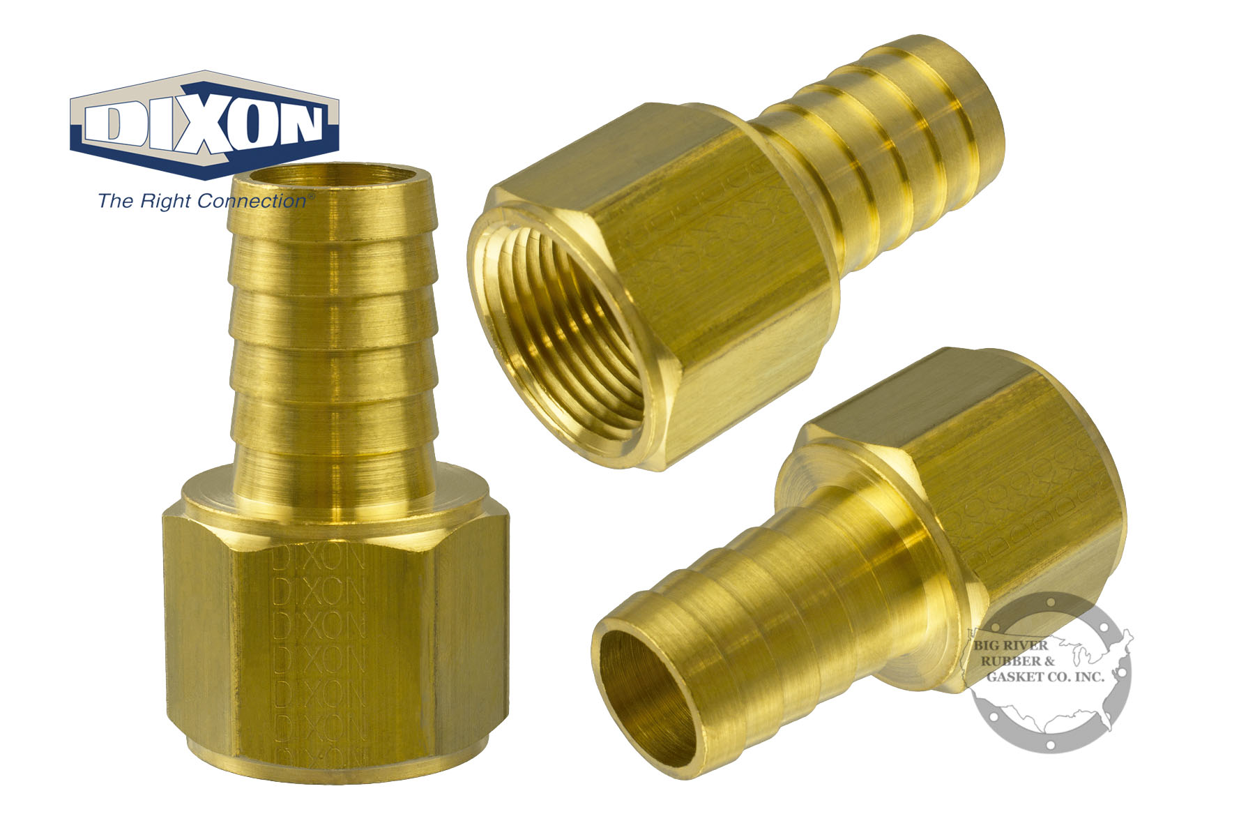 Brass Female NPT x Hose Barb 1041212C | Big River Rubber & Gasket
