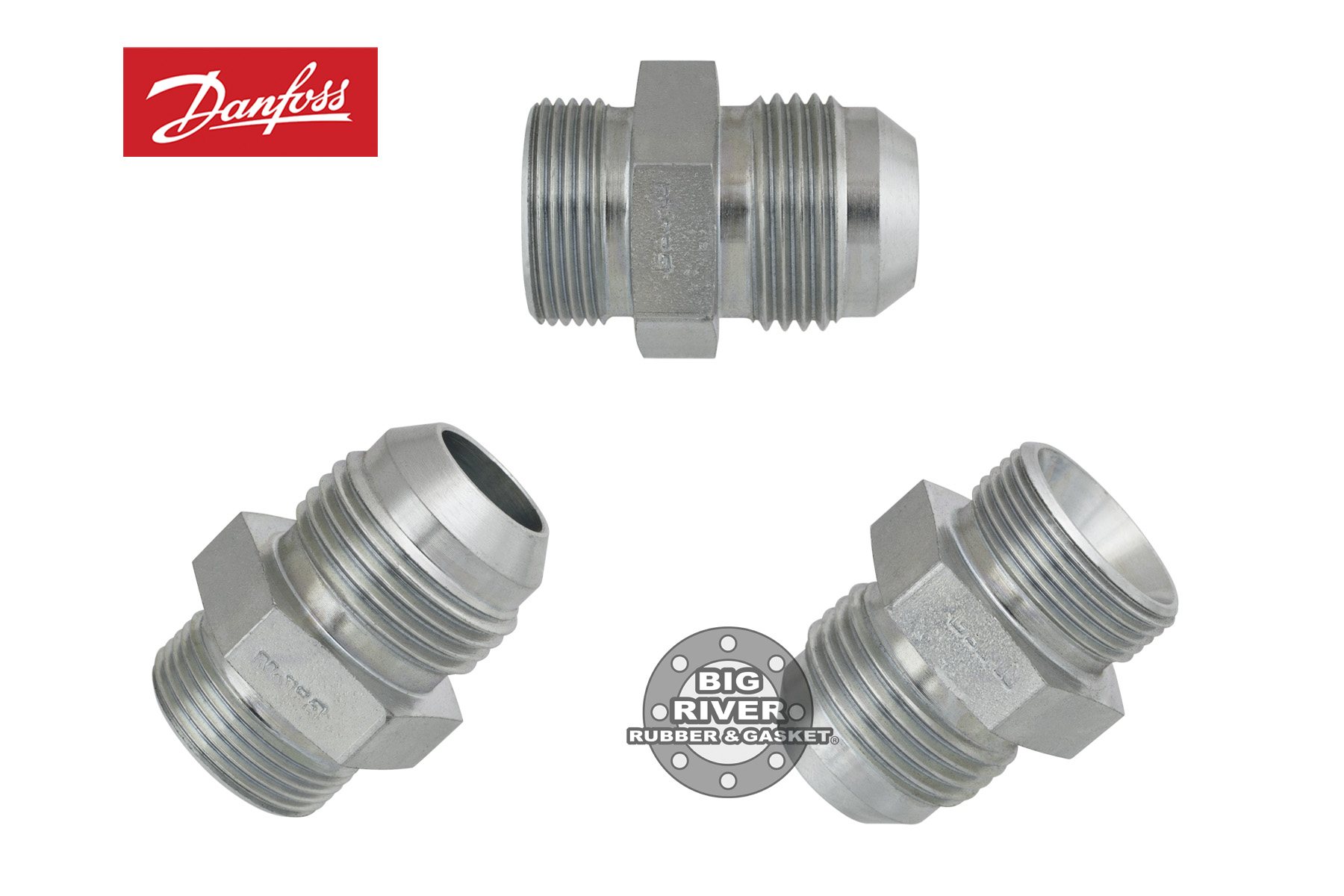 Danfoss Metric to 37° Flare Adapter 15.117-10-8 | Big River Rubber & Gasket