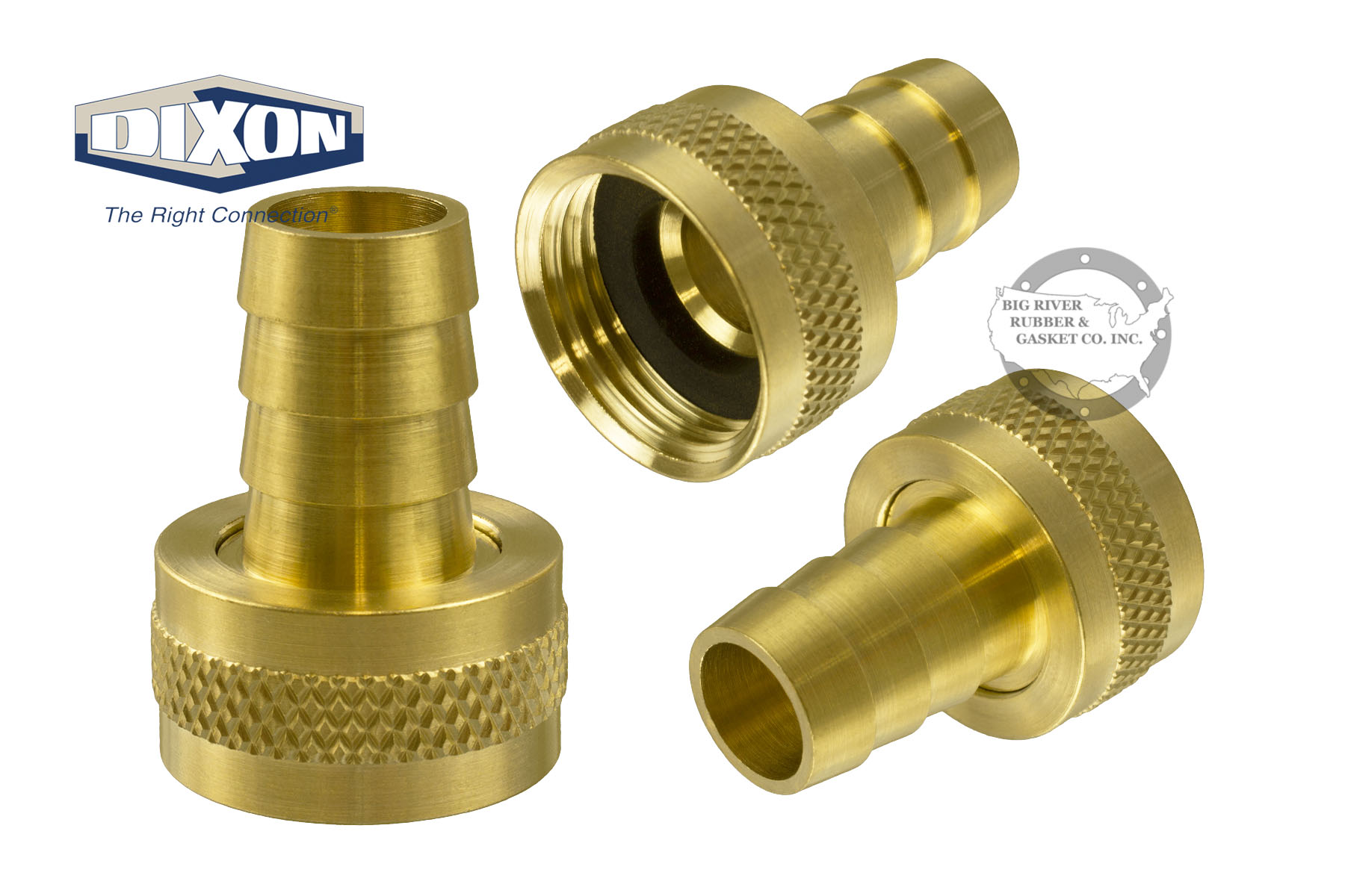 Brass Short Shank GHT Female Coupling with Round Nut 5861012C | Big ...