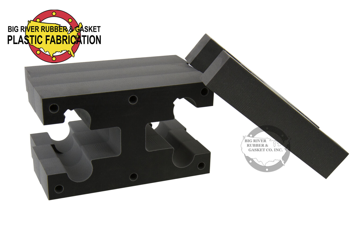 Custom Black Acetal Guide Blocks 1″ Thick | Big River Rubber & Gasket