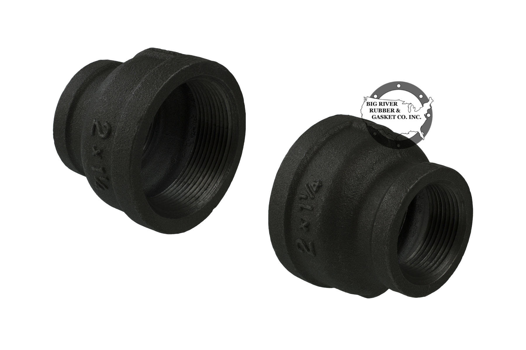 Black Iron Pipe Bell Reducer 2″ x 1 1/4″ | Big River Rubber & Gasket