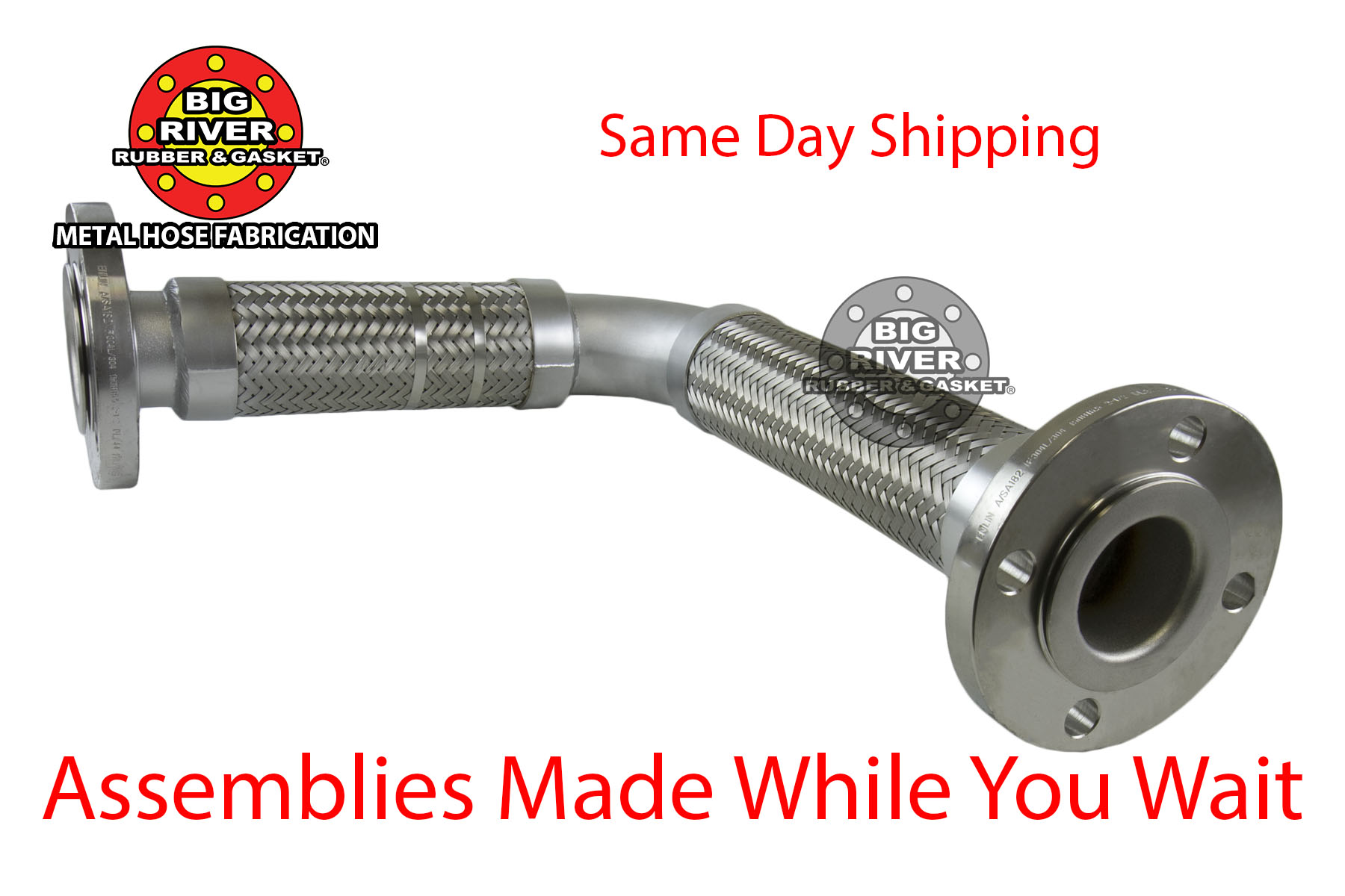 Braided Metal Hose Assembly with Flanged Ends | Big River Rubber & Gasket
