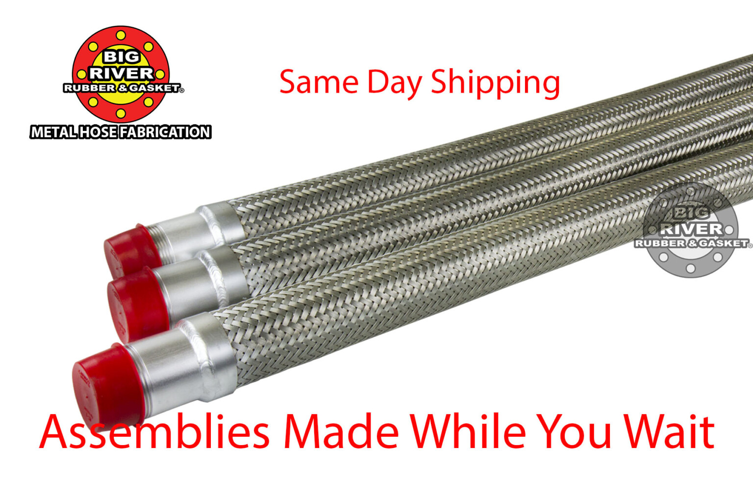 Braided Metal Hose Assemblies with Pipe Thread Ends | Big River Rubber ...