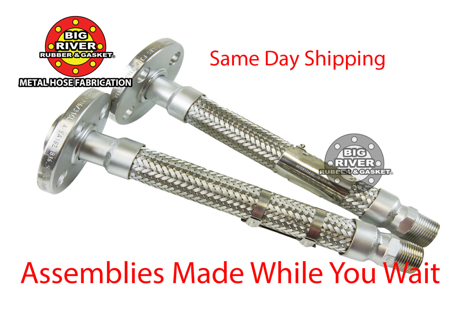 Braided Metal Hose Assemblies with Flanged/Pipe Thread Ends | Big River ...