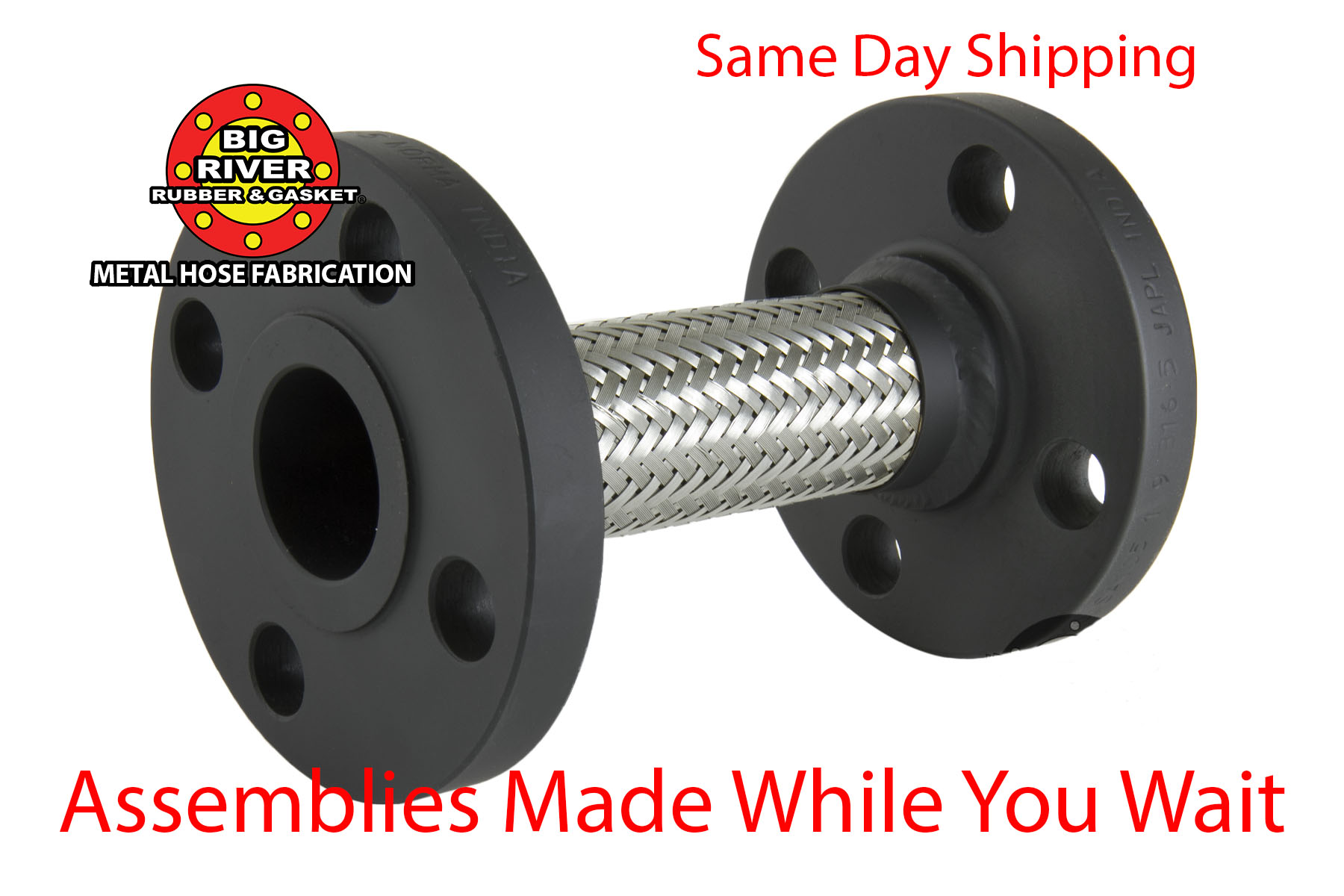Braided Metal Hose Assembly with Flanged Ends | Big River Rubber & Gasket