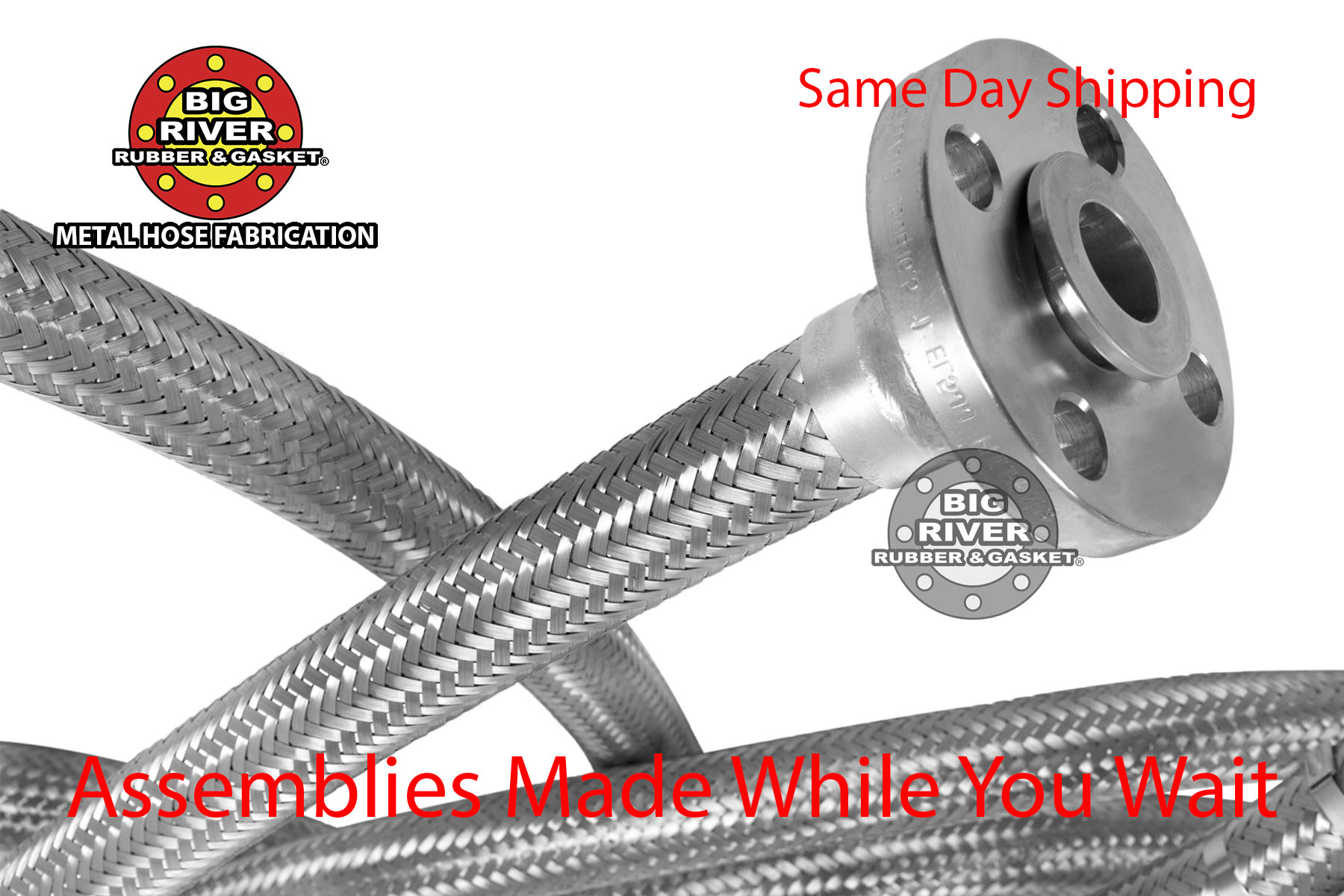 Braided Metal Hose Assembly with Flanged Ends | Big River Rubber & Gasket