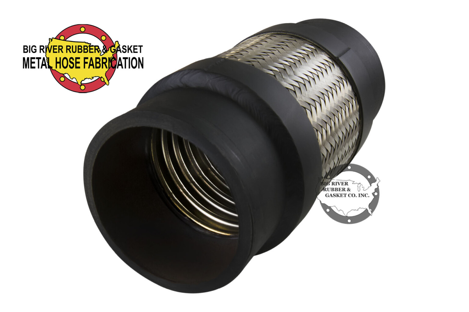 Braided Metal Hose Assembly with Plain Pipe Ends | Big River Rubber ...