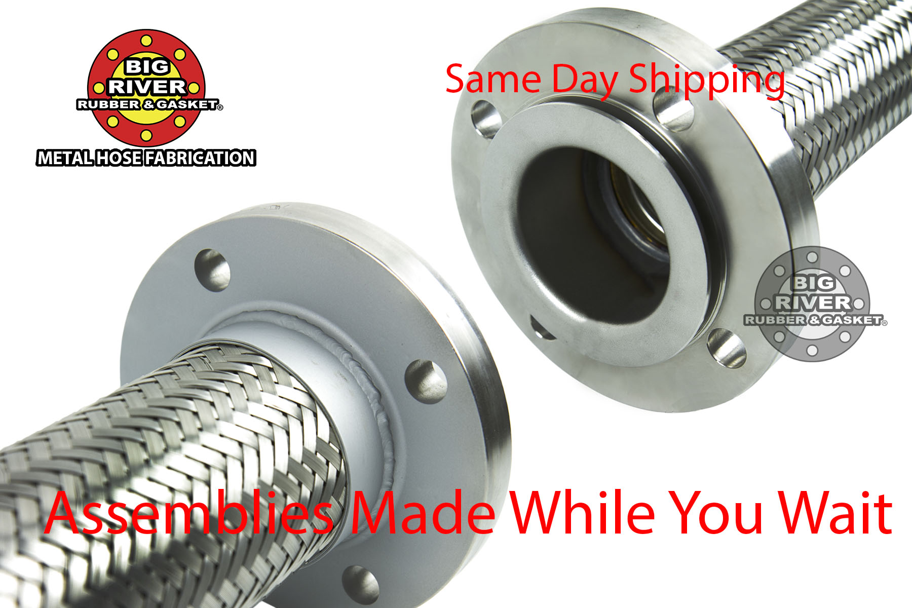 Braided Metal Hose Assembly with Flanged Ends | Big River Rubber & Gasket