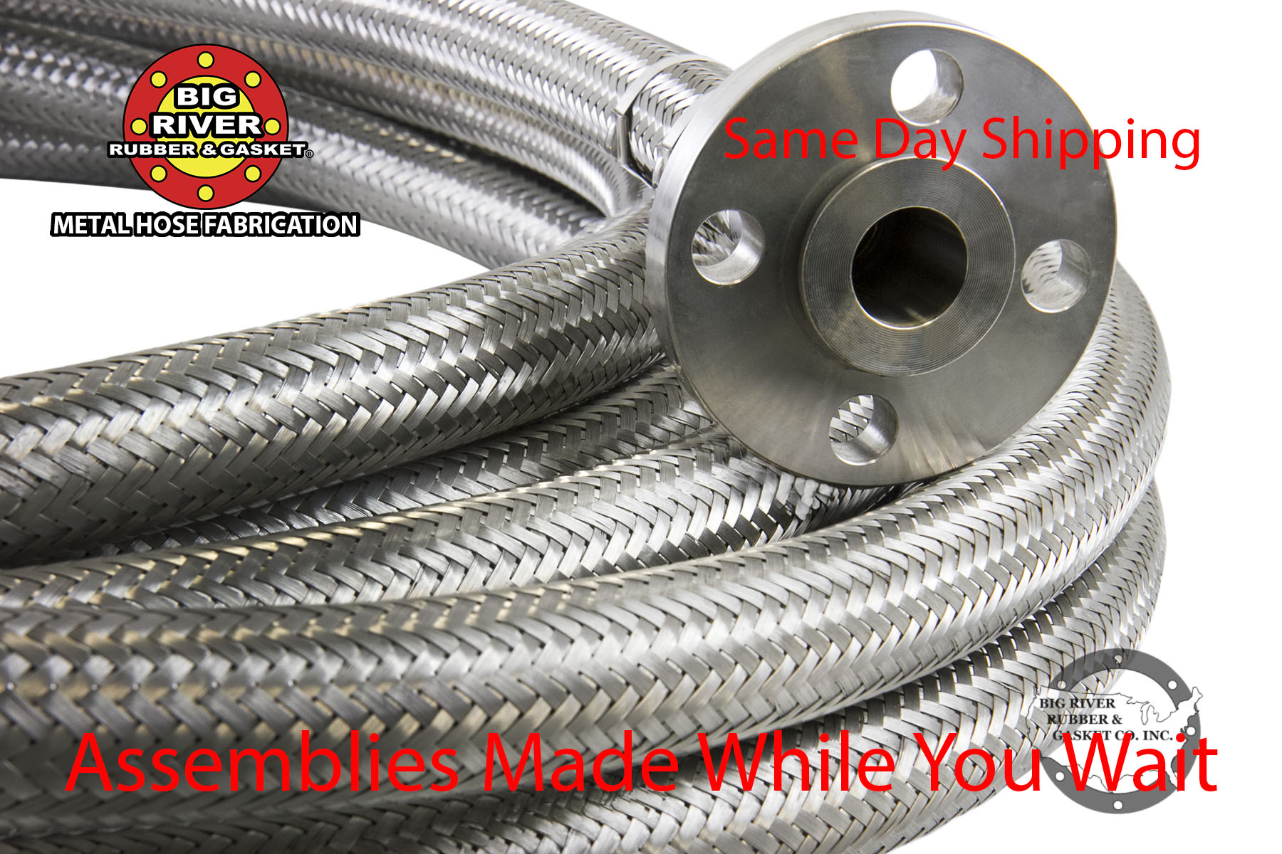 Braided Metal Hose Assembly with Flanged Ends | Big River Rubber & Gasket