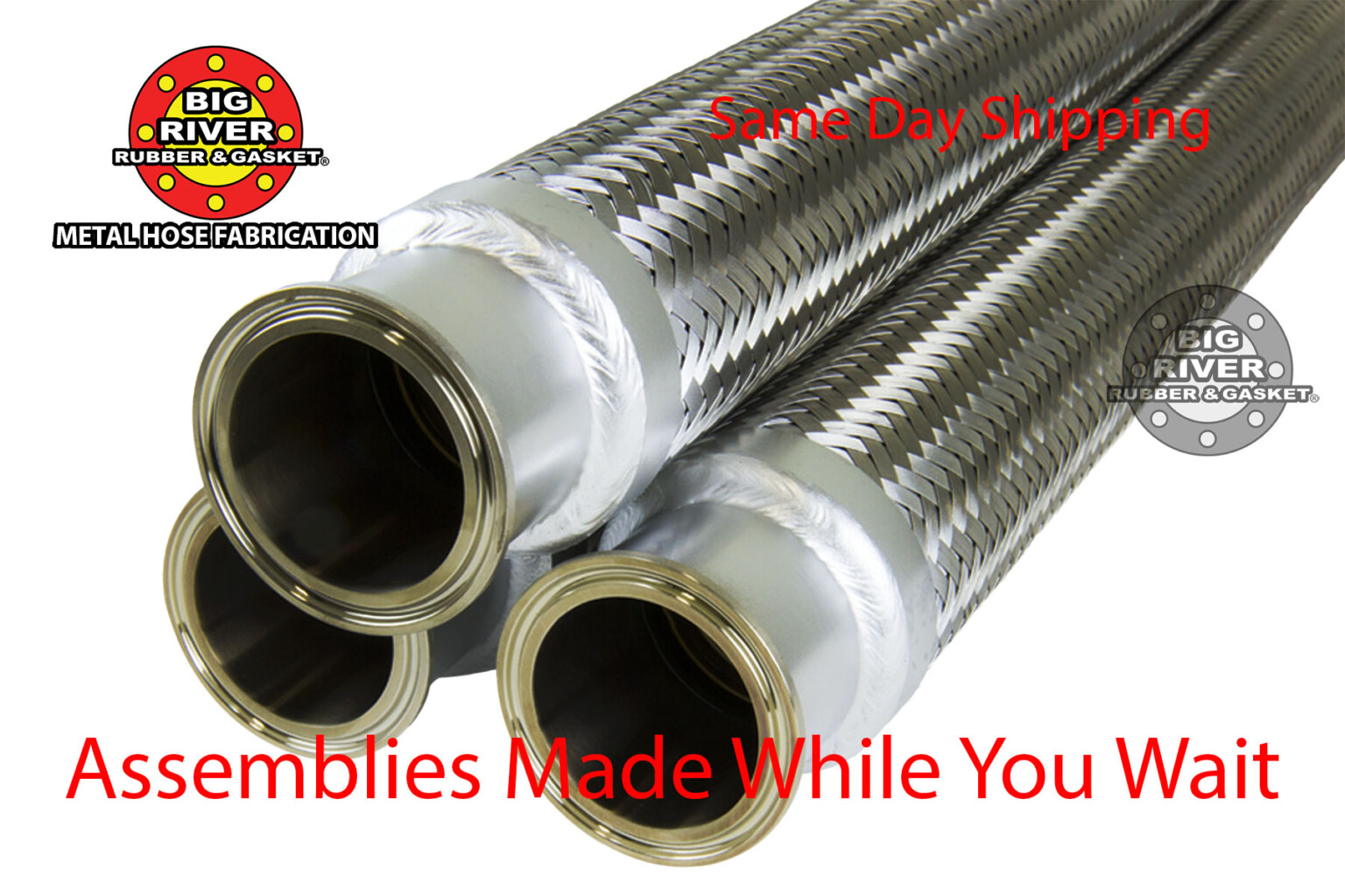 Braided Metal Hose Assemblies with Sanitary Ends | Big River Rubber ...