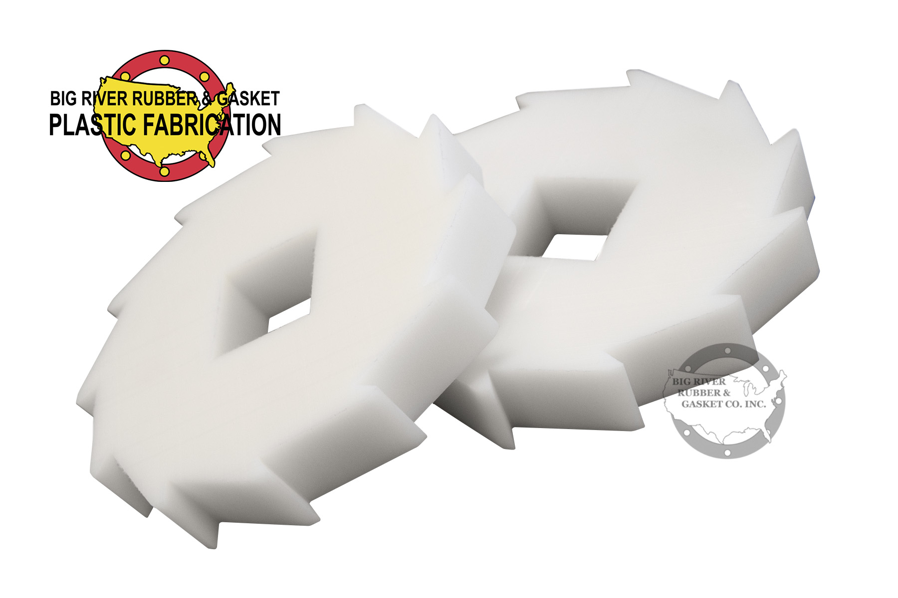 Custom Nylon Rachet Cogs 1″ Thick | Big River Rubber & Gasket