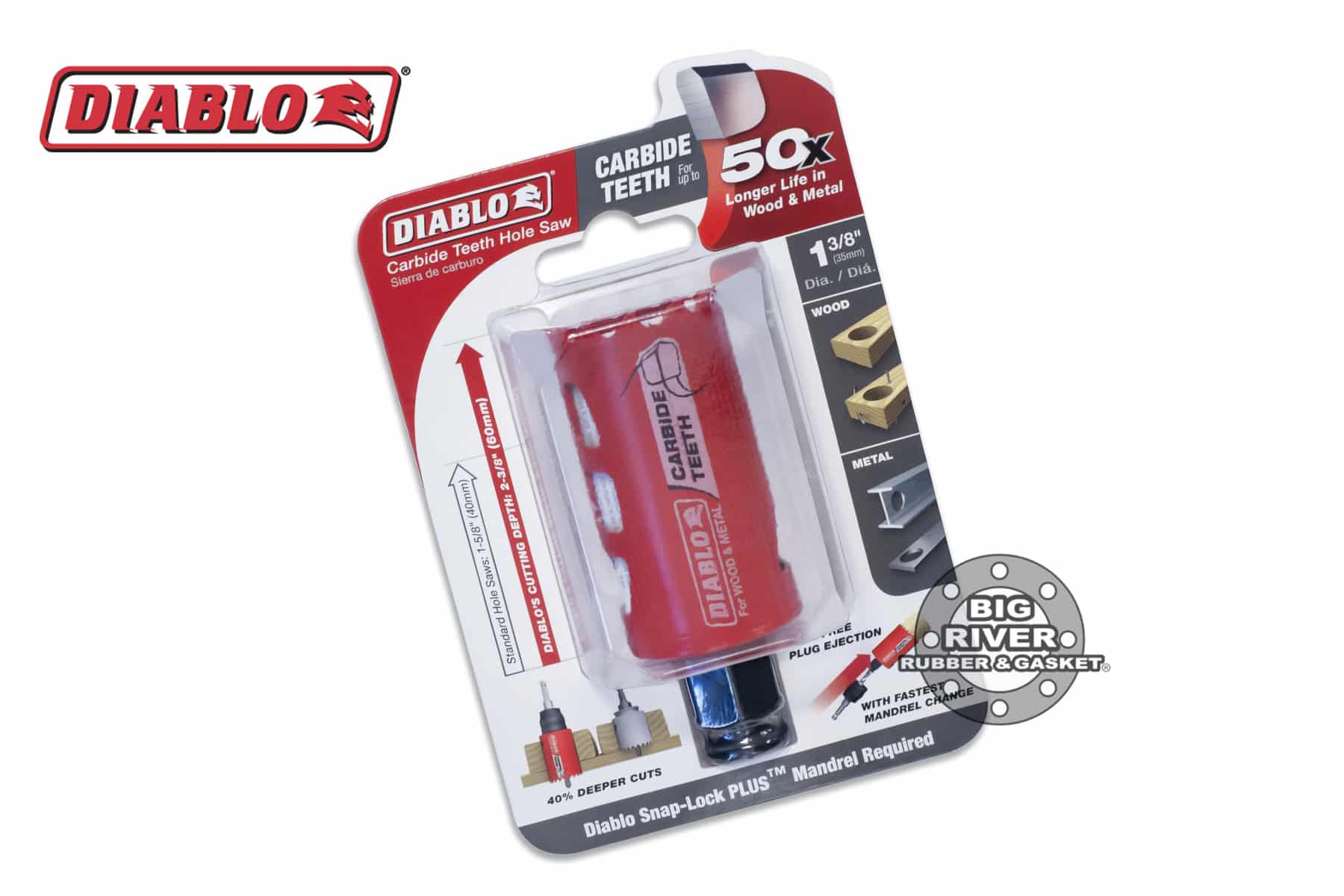 Diablo DHS1375CT 1-3/8″ Carbide Teeth Hole Saw for Wood and Metal | Big ...