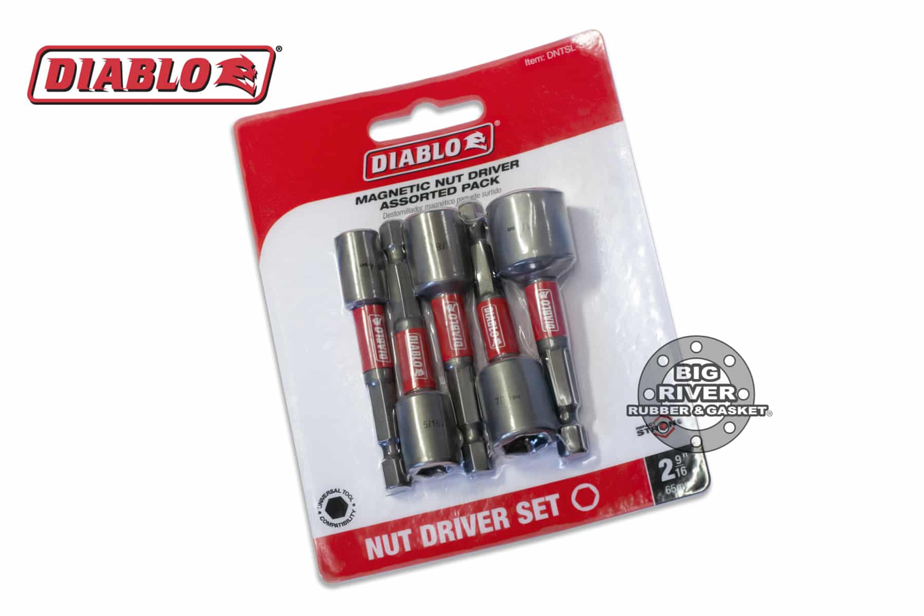 Diablo DNTSL-S5 2-9/16″ Magnetic Nut Driver Assorted Pack (5-Piece ...
