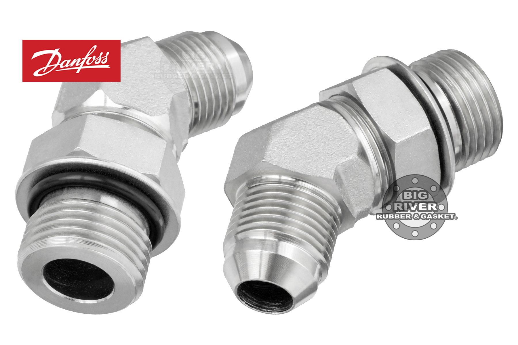 2061-10-8S Danfoss SAE O-Ring Boss to 37° Flare 45° Elbow Adapter | Big ...