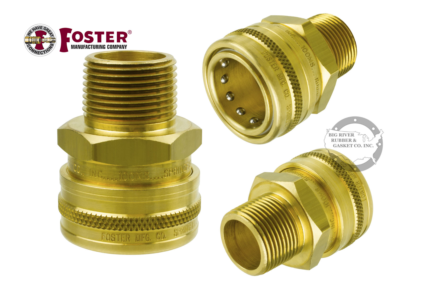 100MS Foster FST Series Male Thread Straight-Thru Plug | Big River Rubber & Gasket