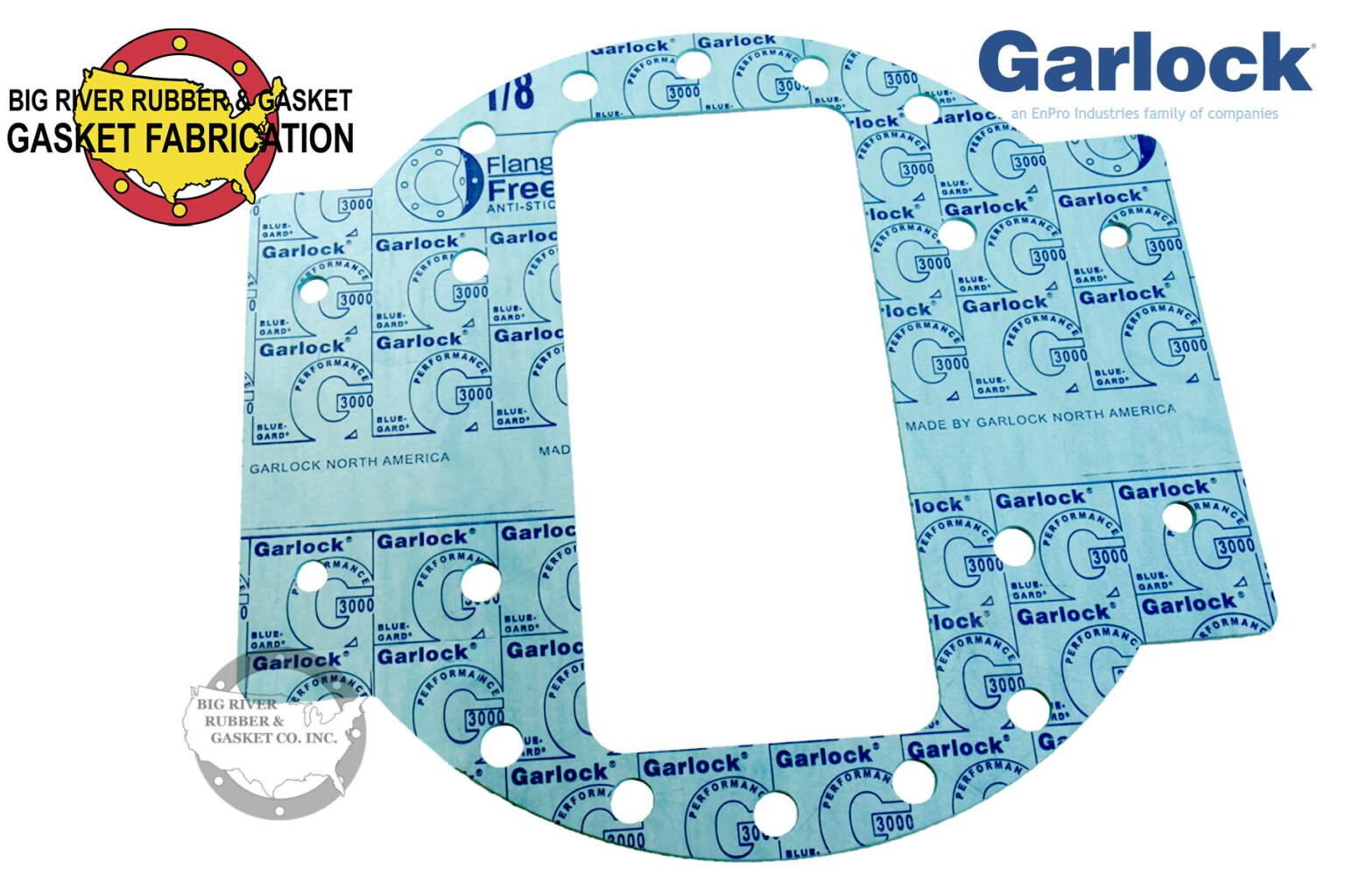 Garlock® Blue-Gard® Style 3000 Gasket 1/8″ Thick | Big River Rubber ...
