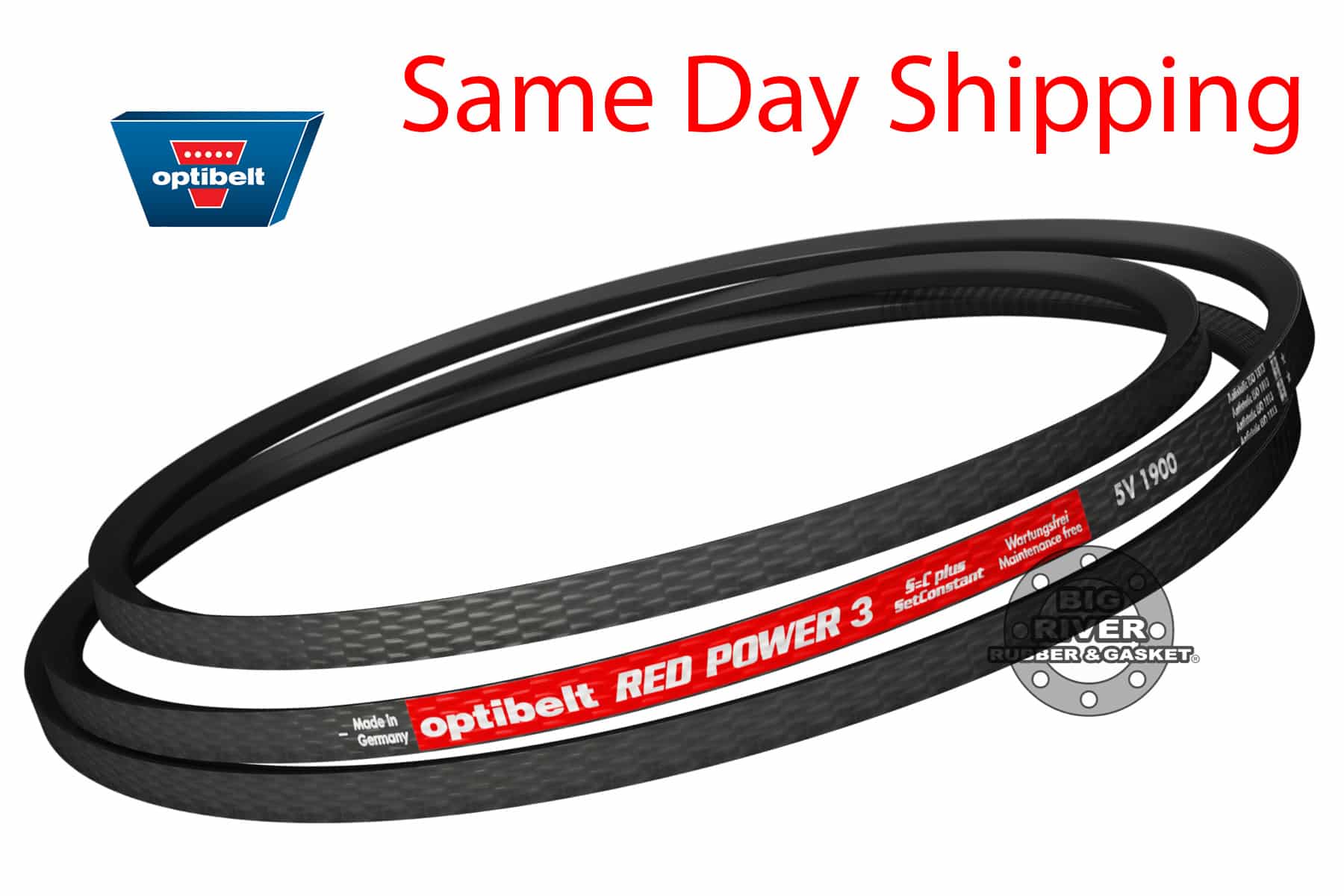 5VRP1900 Red Power V Belt Optibelt | Big River Rubber & Gasket
