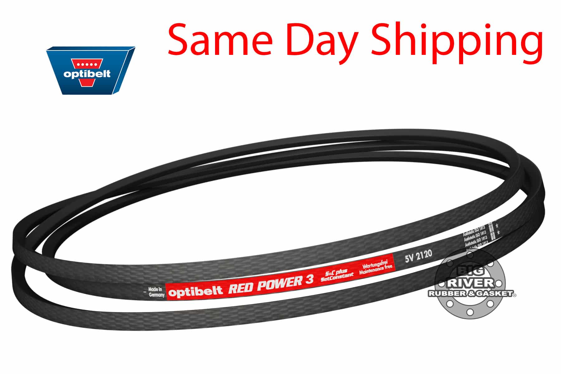 5VRP2120 Red Power V Belt Optibelt | Big River Rubber & Gasket