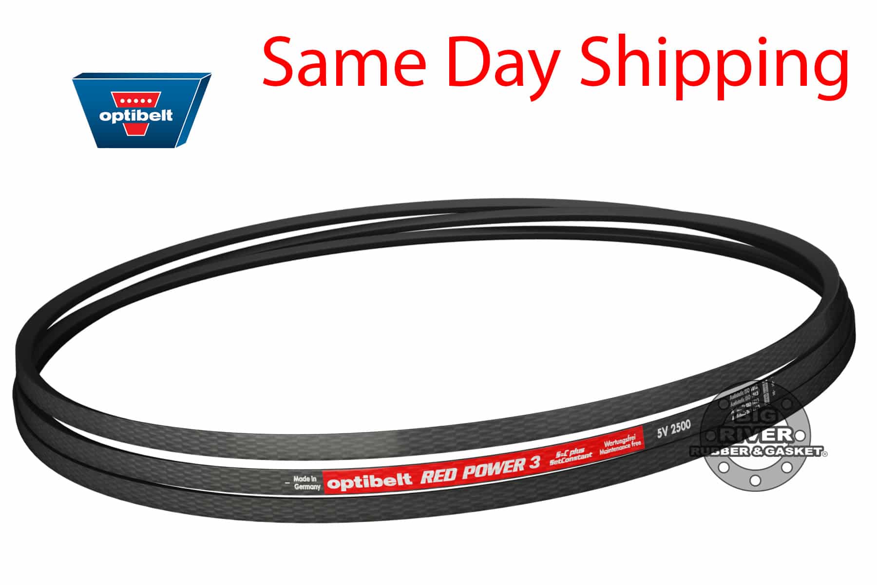 5VRP2500 Red Power V Belt Optibelt | Big River Rubber & Gasket