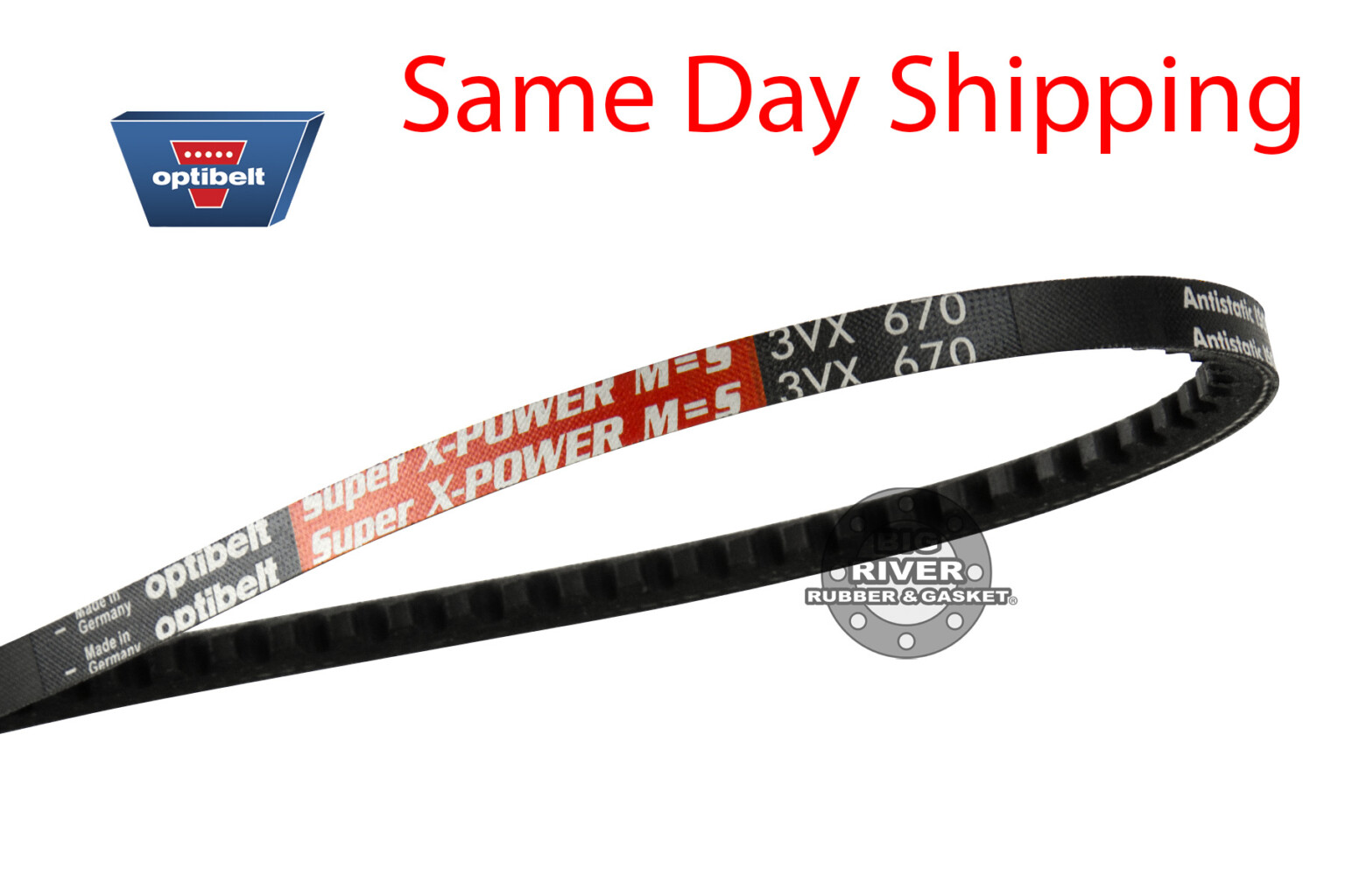 3VX670 Cogged V-Belt Optibelt | Big River Rubber & Gasket