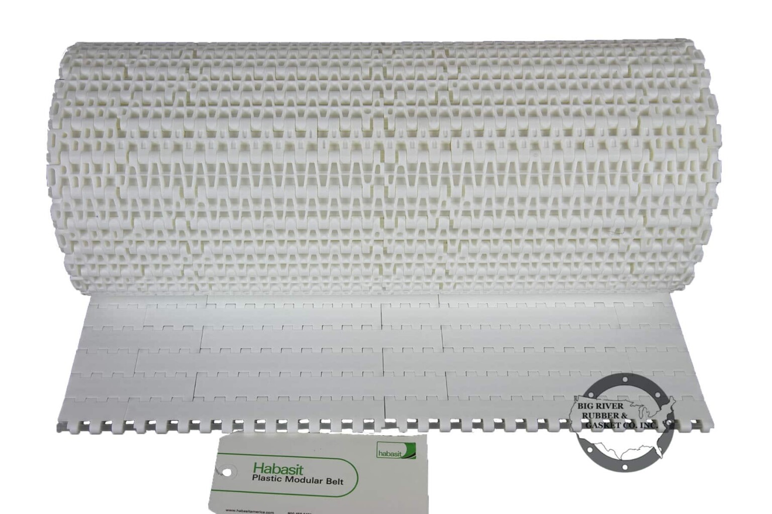 White Plastic Modular Belt | Big River Rubber & Gasket