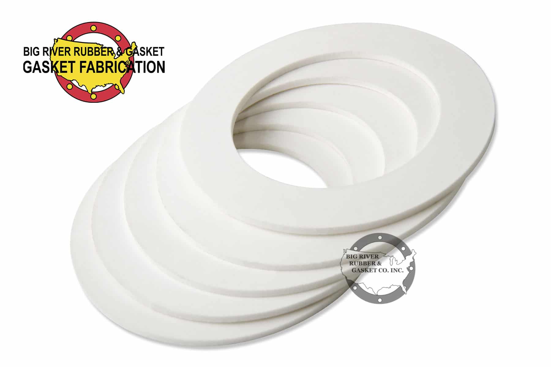 Teflon 3″ Ring Gaskets 1/8″ Thick | Big River Rubber & Gasket